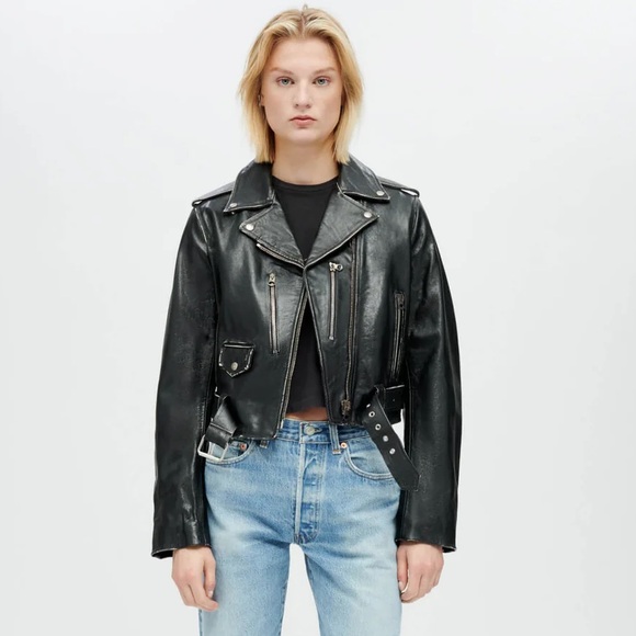 Re/Done | Jackets & Coats | Redone Leather Moto Jacket | Poshmark